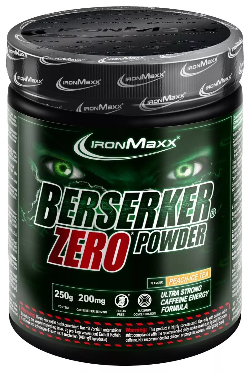 IronMaxx Berserker Zero Powder 250 g. peach-ice tea skonis - Ambiactive