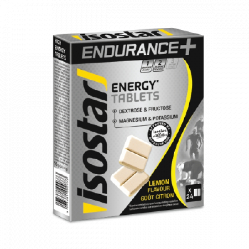Isostar Endurance+Energy tablets 24 tabl. lemon skonis - Ambiactive
