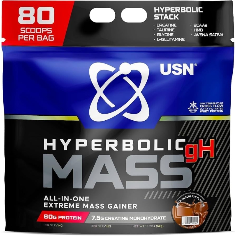 USN Hyperbolic Mass gH 6000 g. dutch chocolate skonis - Ambiactive