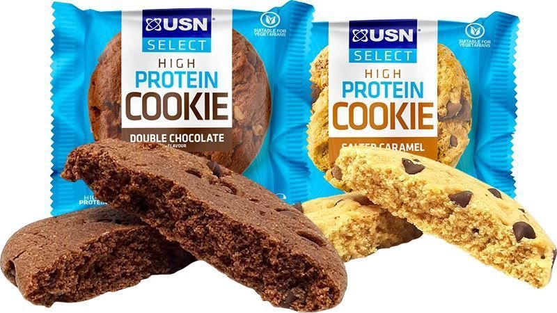USN Select High Protein Cookie 60 g. salted caramel skonis - Ambiactive