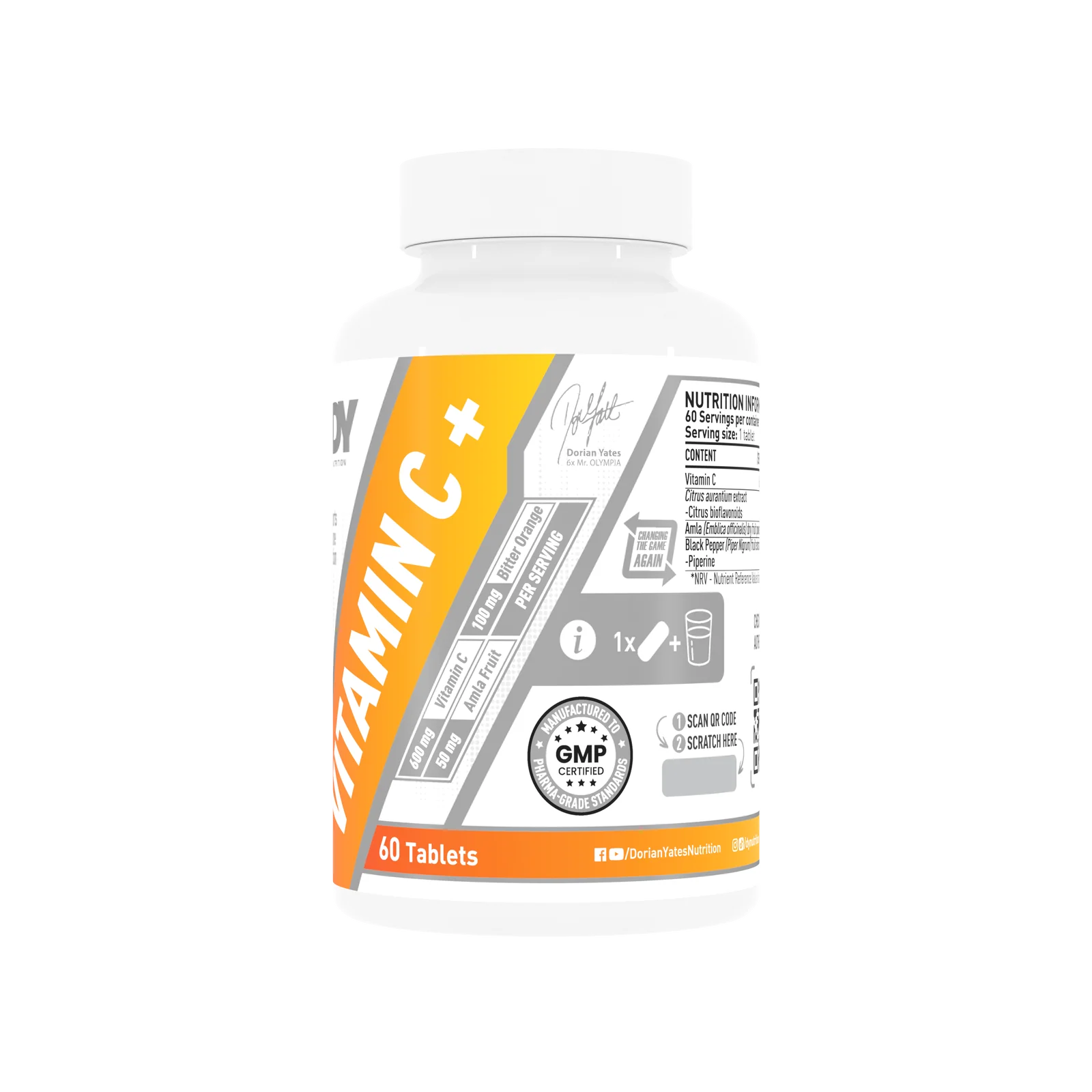 Dorian Yates Nutrition Vitamin C Plus 60 tabl. (vitaminas c) - Ambiactive