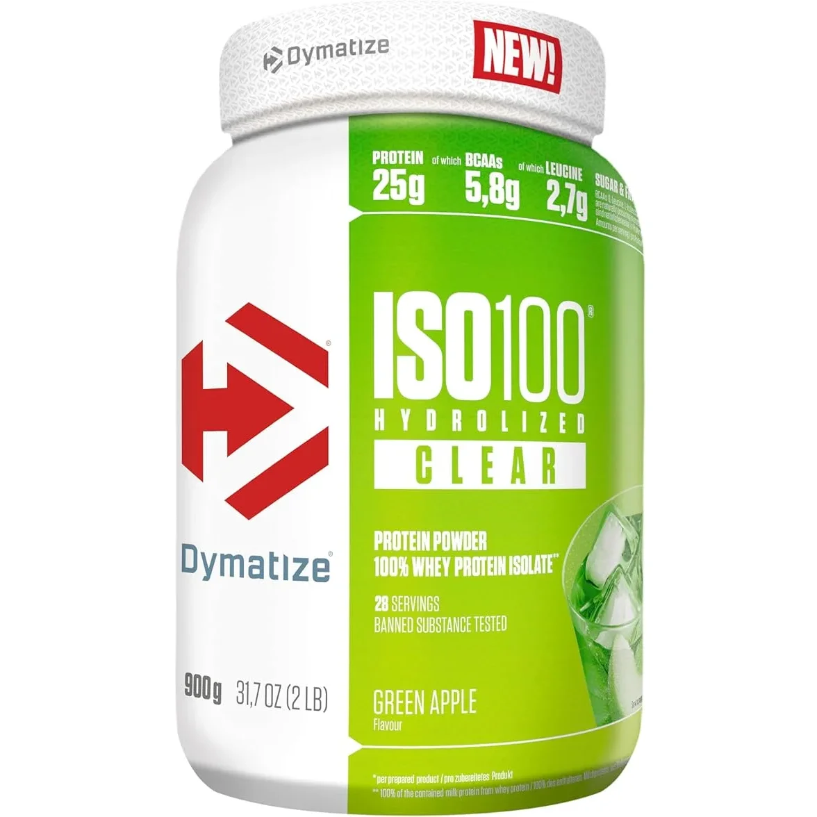 Dymatize ISO 100 Hydrolyzed Clear Whey Protein 900 g. peach skonis ...
